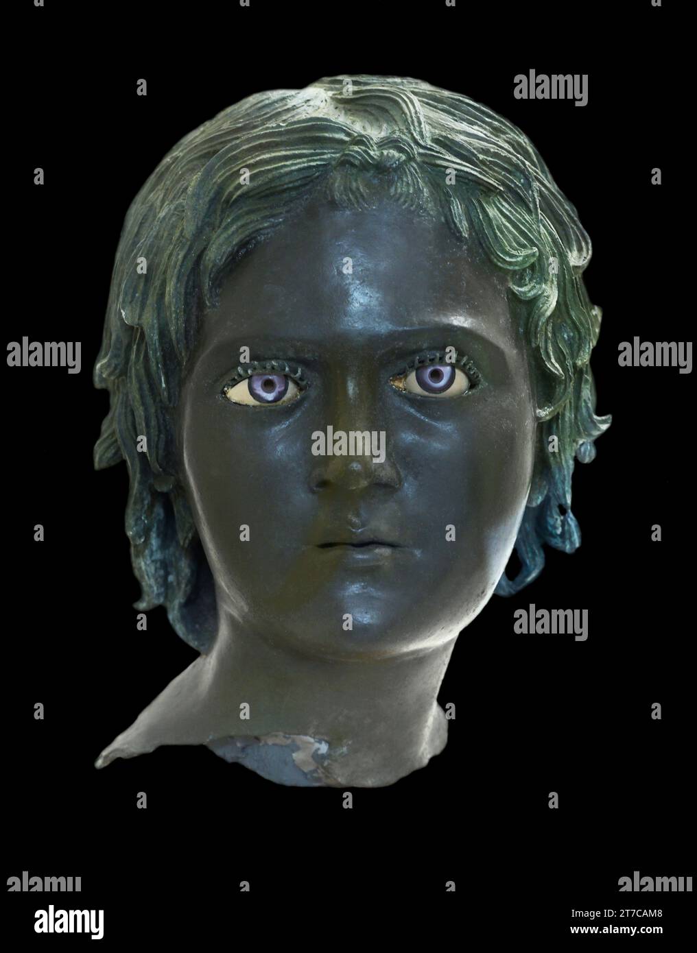 Bronze head of a boy Stock Photo - Alamy