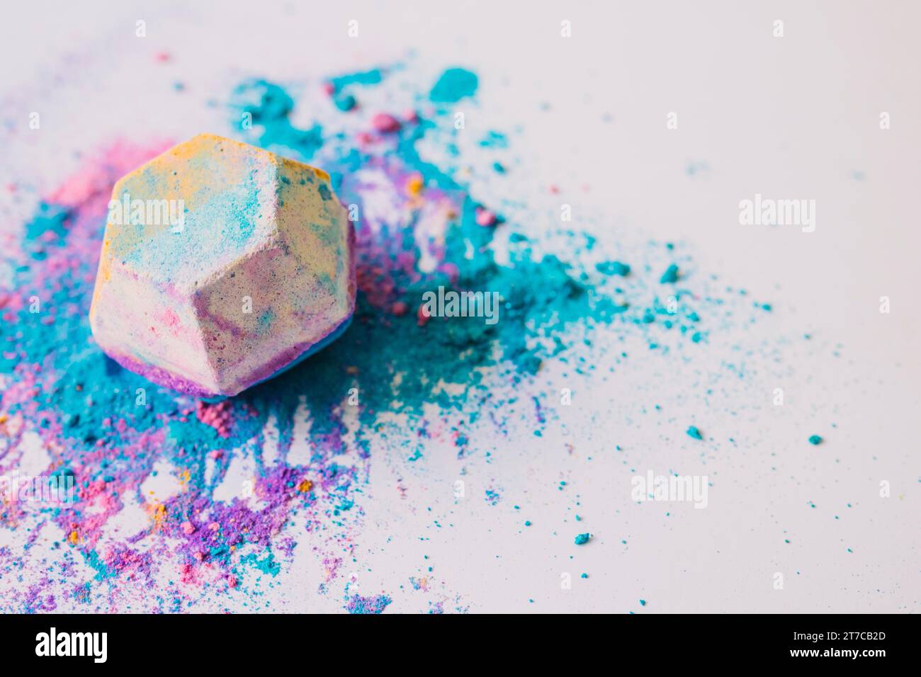 Hexagonal shape bath bomb white surface Stock Photo - Alamy