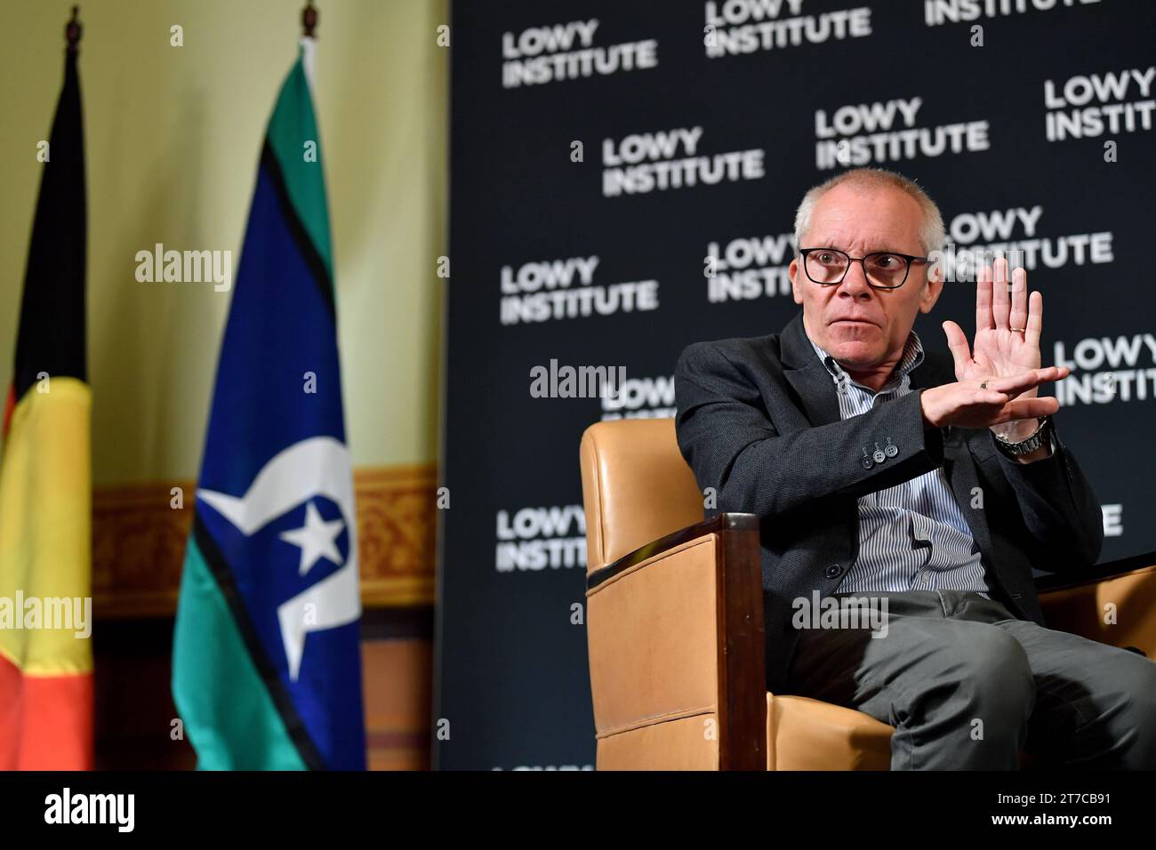 Sydney, Australia. 15th Nov, 2023. Dr Sean Turnell (left), a former ...