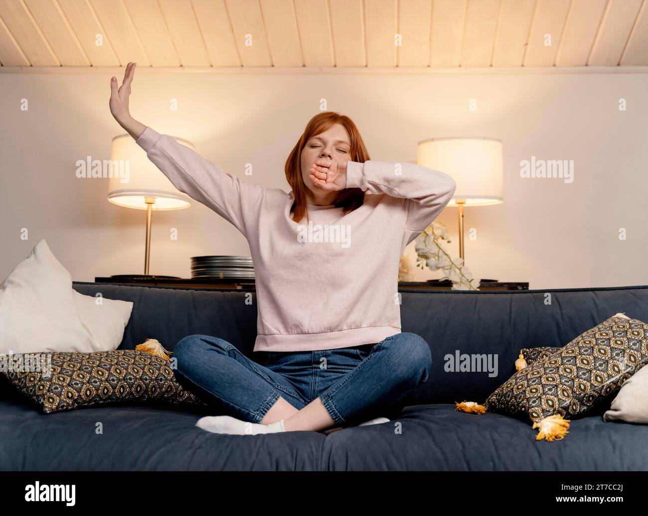 Yawning awaken hi-res stock photography and images - Alamy