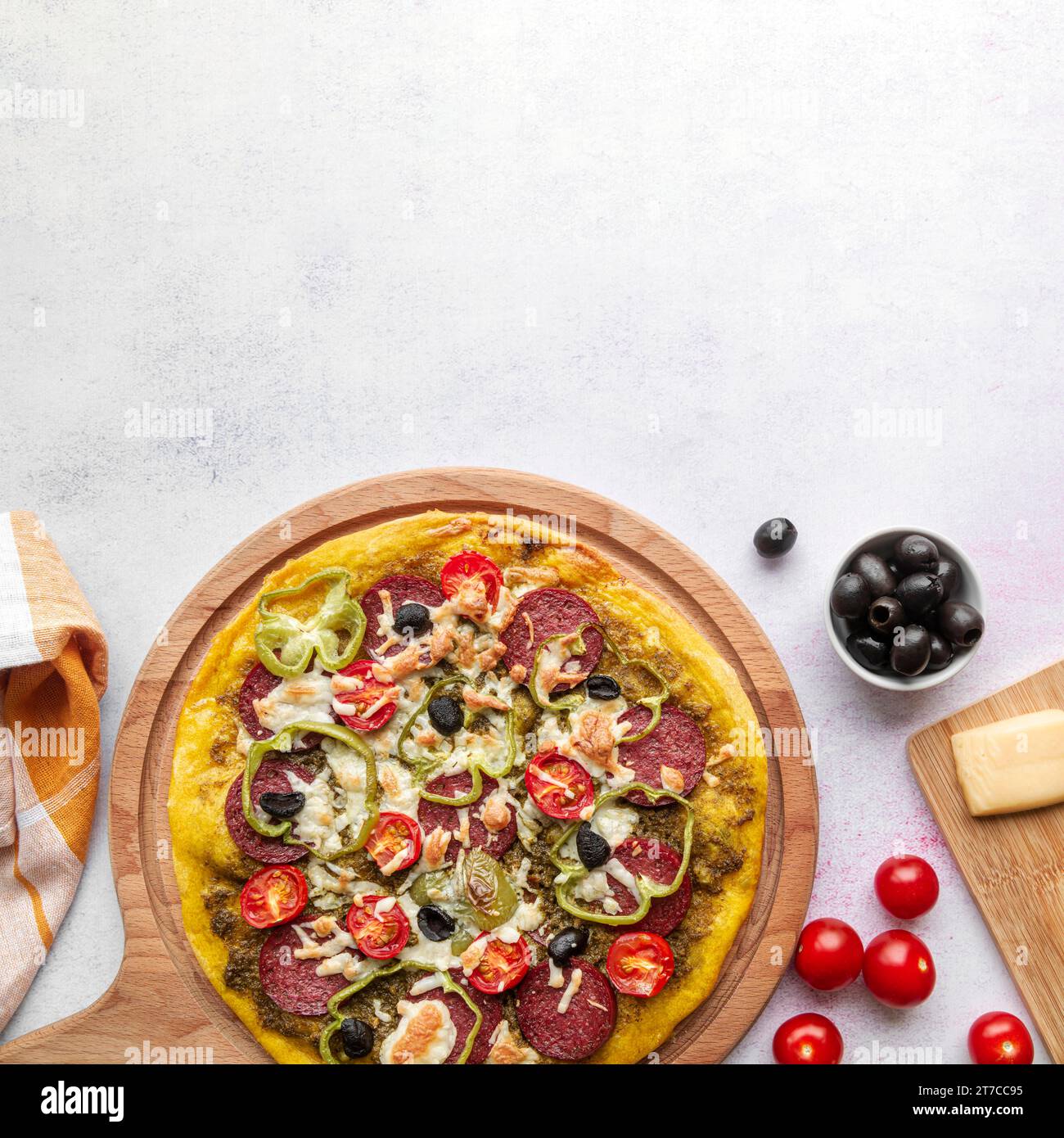 Tasty traditional pizza assortment 4 Stock Photo - Alamy