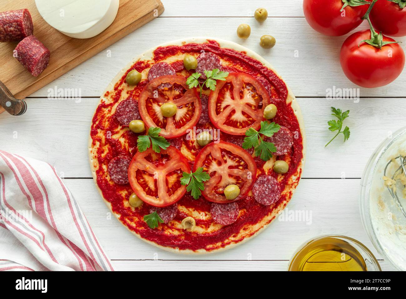 Tasty traditional pizza assortment 5 Stock Photo - Alamy