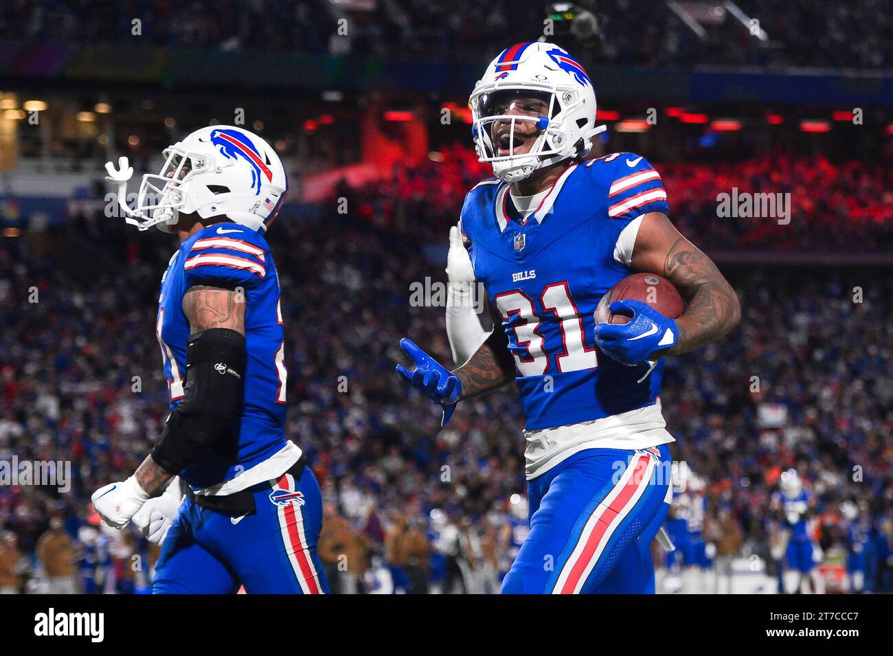 Buffalo Bills cornerback Rasul Douglas, right, celebrates with safety ...
