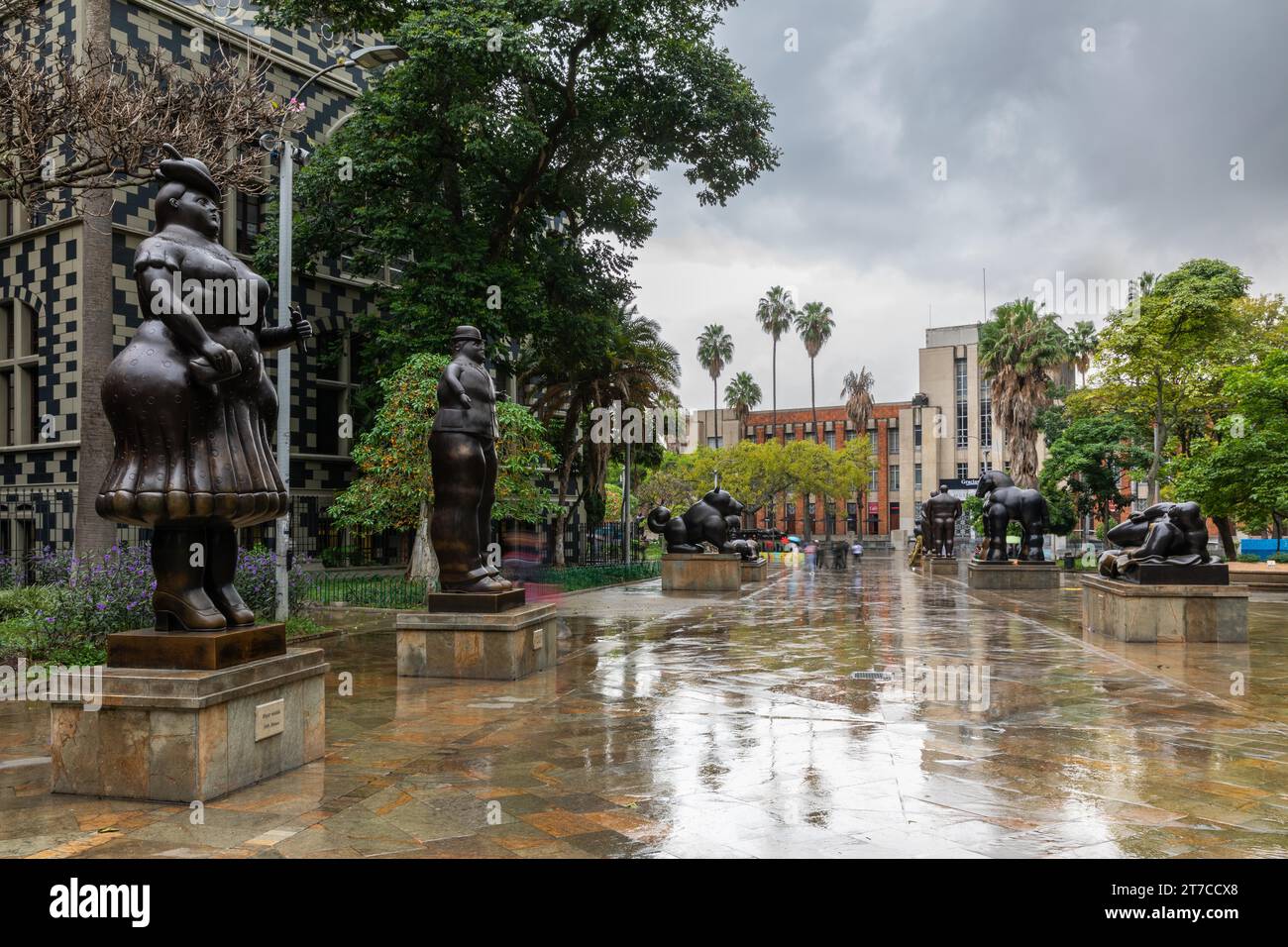 Botero sculptures in front of Palacio de la Cultura Rafael Uribe Uribe ...
