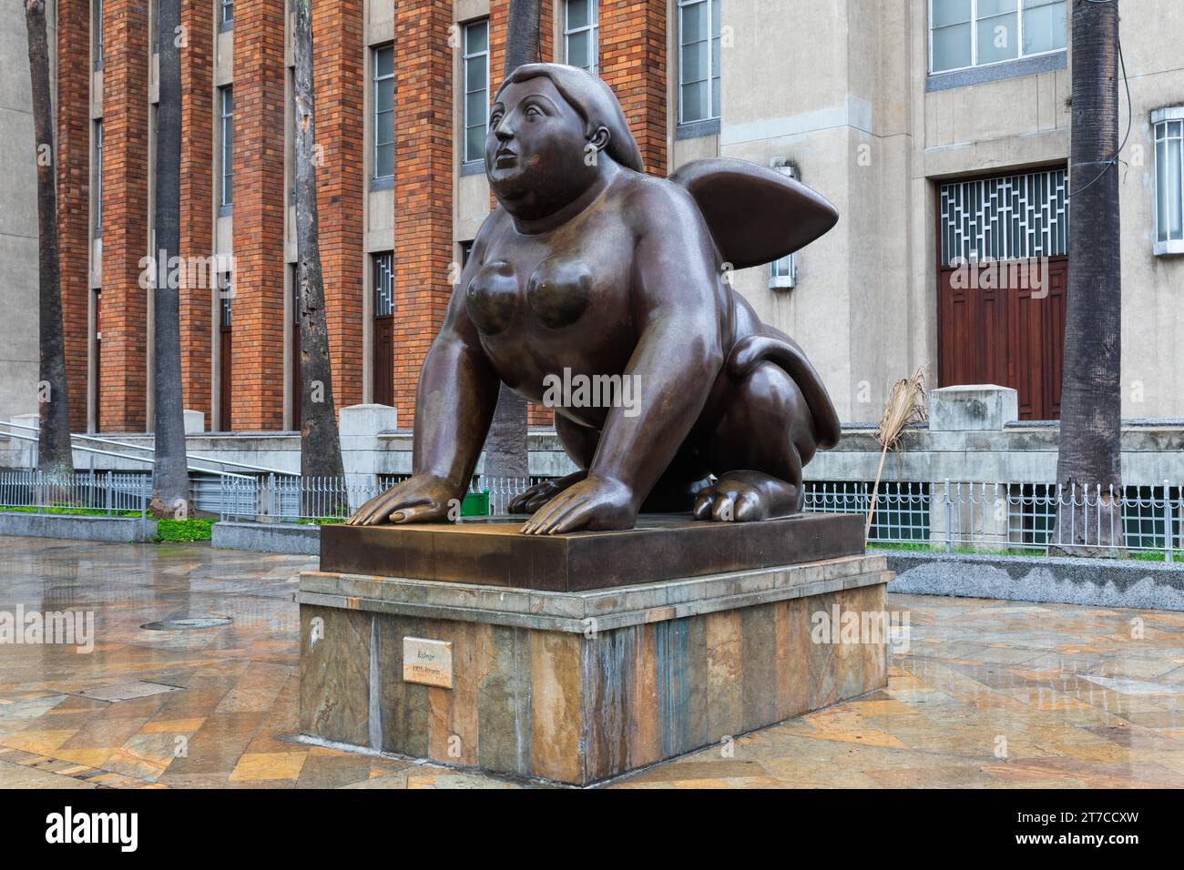 Botero sculpture in front of Museo de antioquia, Plaza Botero, Medellin ...