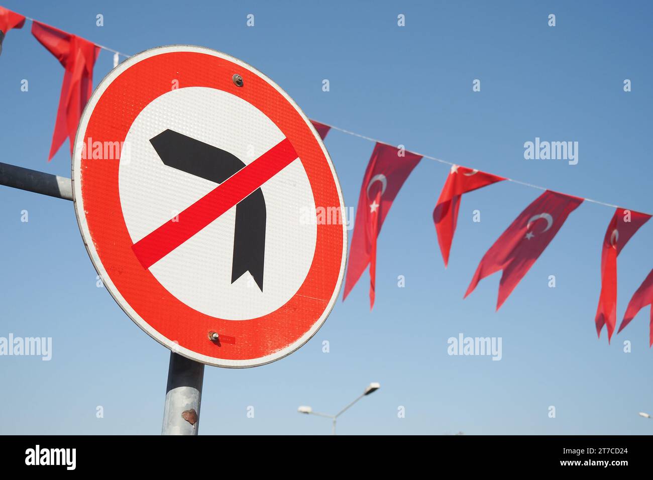 A red and white traffic sign Stock Photo - Alamy