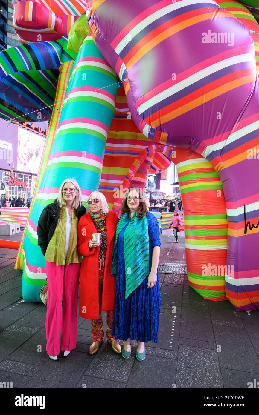 New York, USA. , . Argentinian conceptual pop artist Marta Minujín (C ...