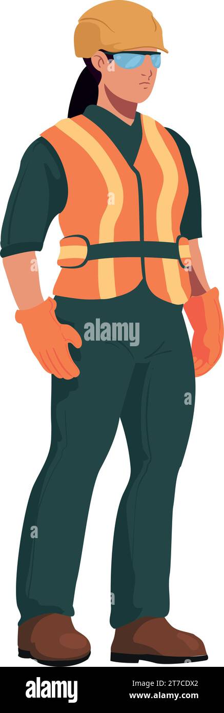 wearing safety equipment worker woman Stock Vector Image & Art - Alamy