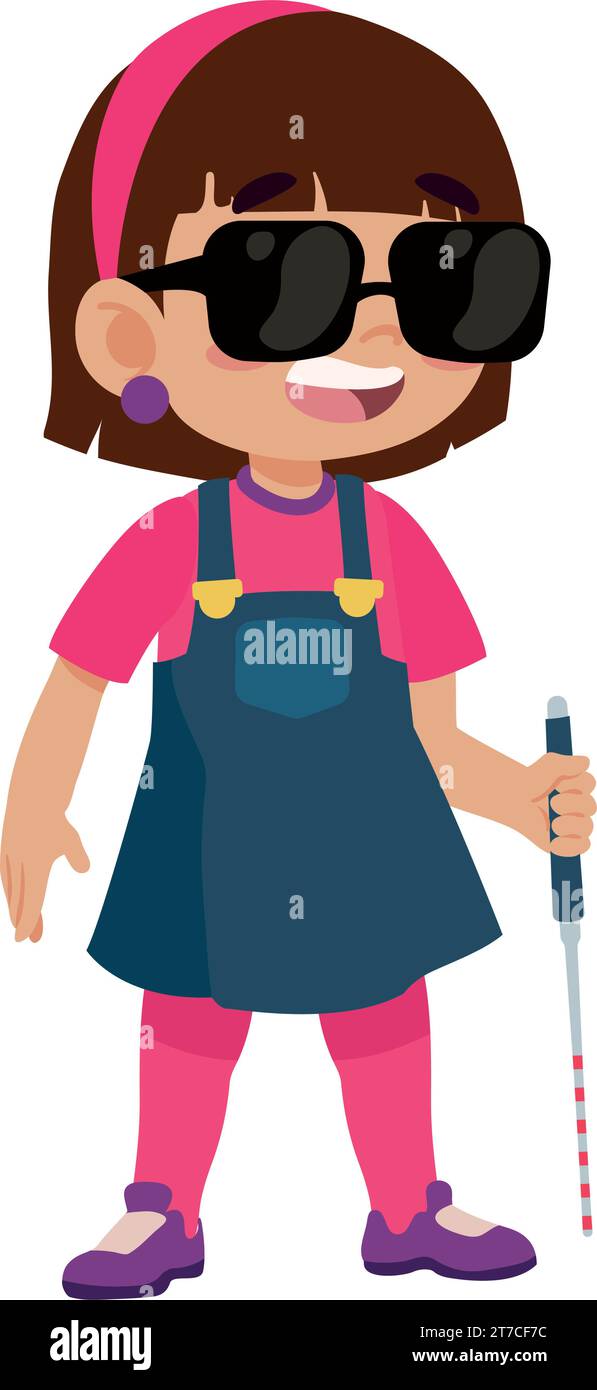girl disability blind Stock Vector Image & Art - Alamy