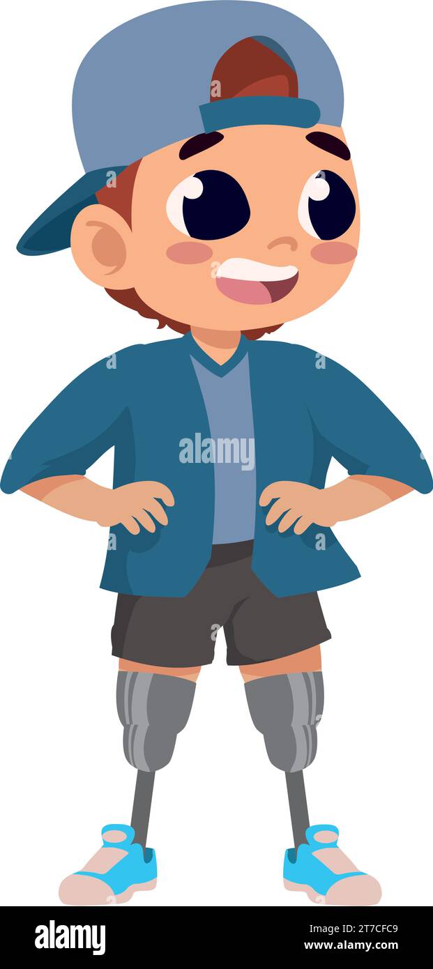 boy disability wearing a prosthetic legs Stock Vector Image & Art - Alamy
