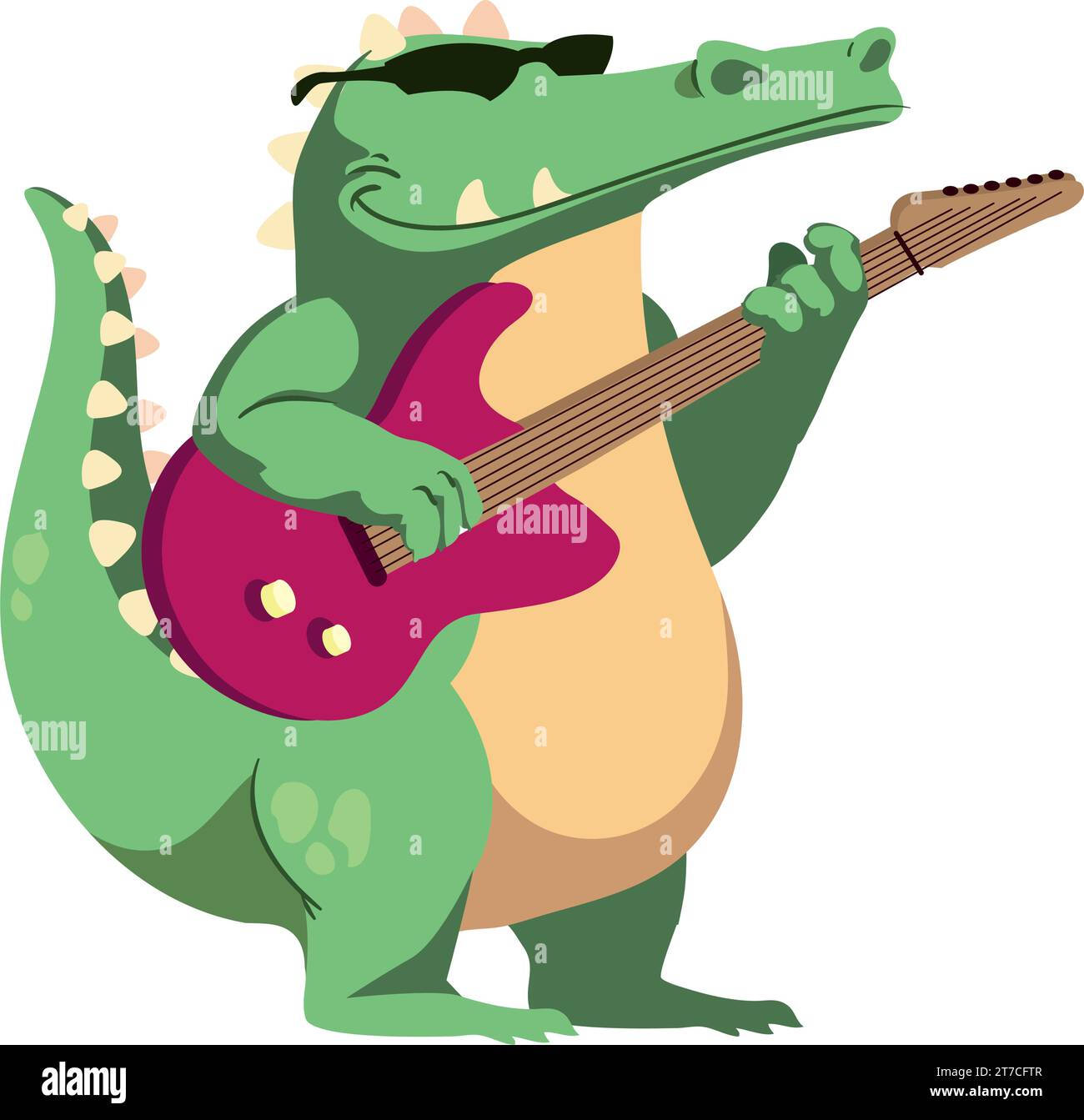 animal playing instrument crocodile with guitar Stock Vector Image ...