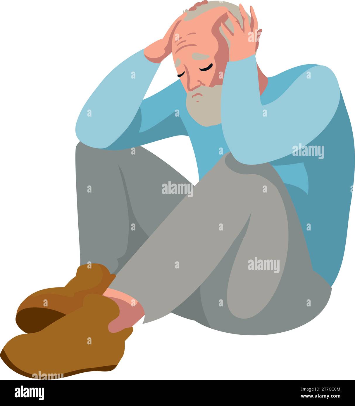 depression old man suffering Stock Vector Image & Art - Alamy