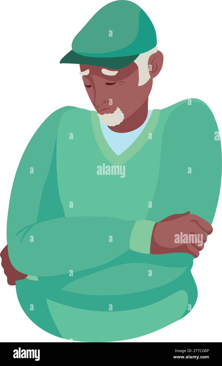 depression old man Stock Vector Image & Art - Alamy