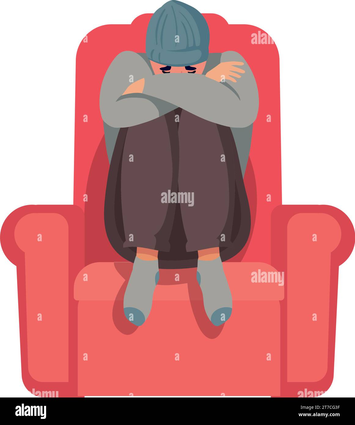 Upset sad man sitting Stock Vector Images - Alamy