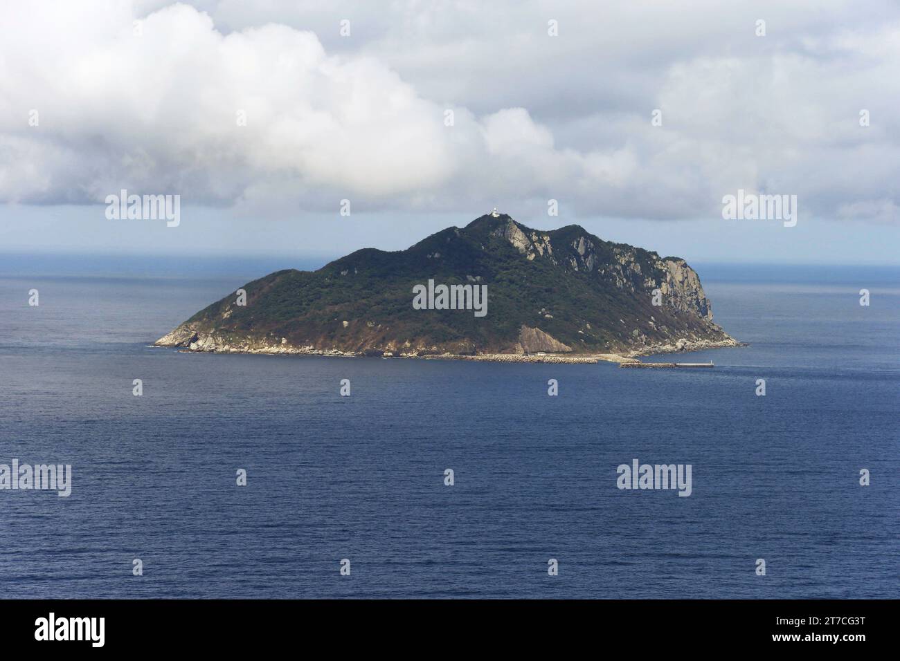 An aerial file photo shows Okinoshima, located in Genkai-nada Sea, in ...