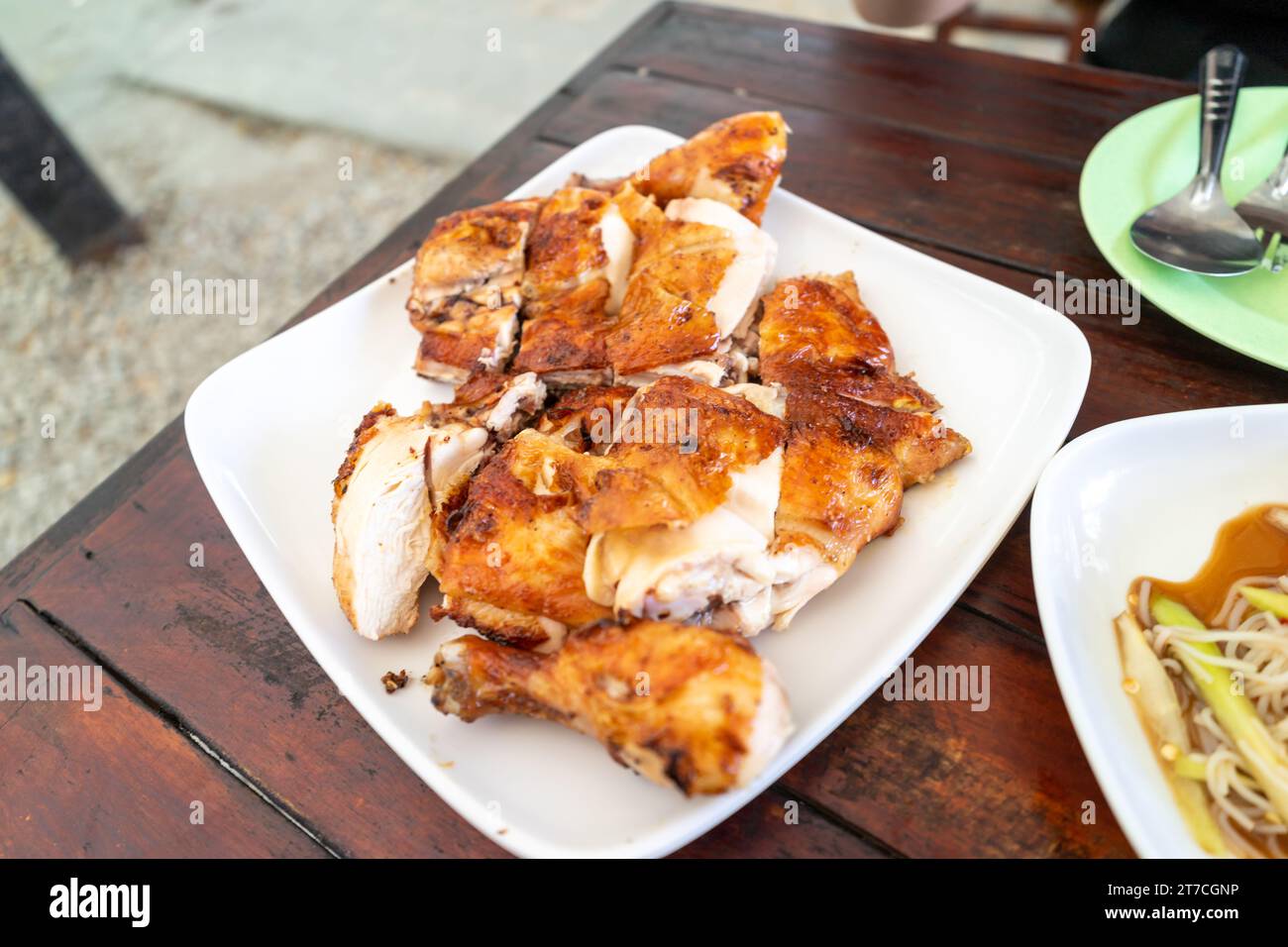 Grilled chicken is a dish of Isaan and is a popular dish of Thai people ...