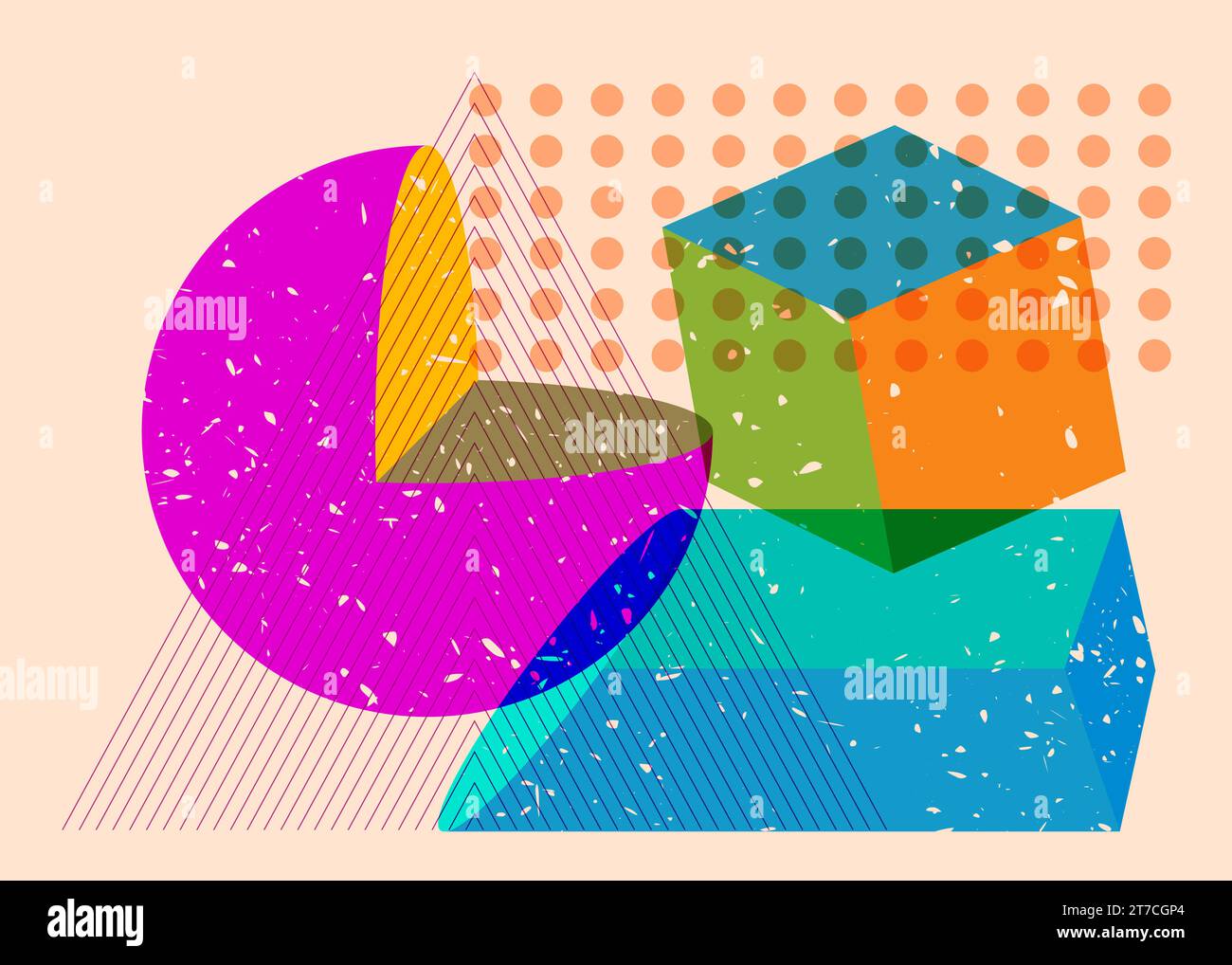 Cartoon illustration basic geometric shapes hi-res stock photography ...