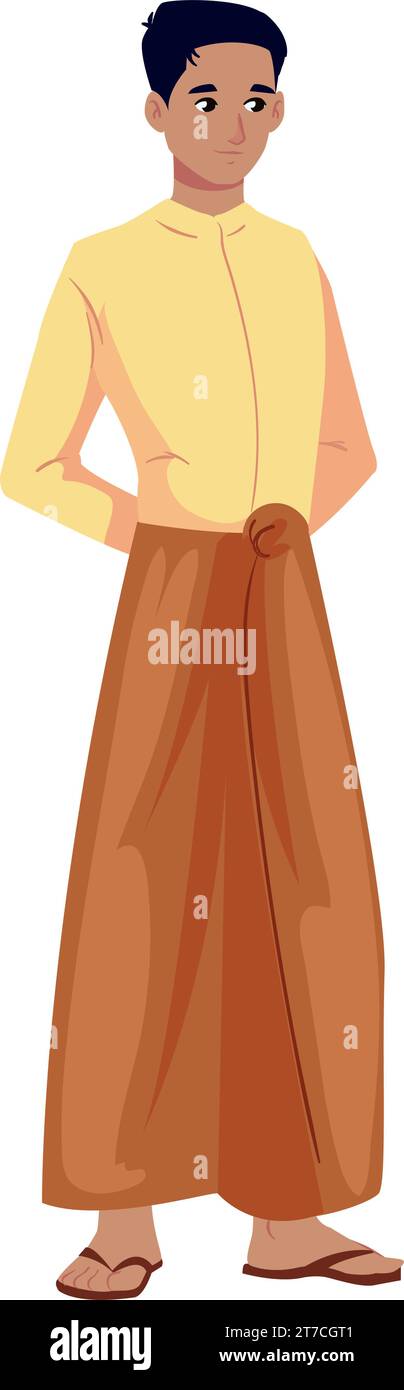 myanmar man character Stock Vector Image & Art - Alamy