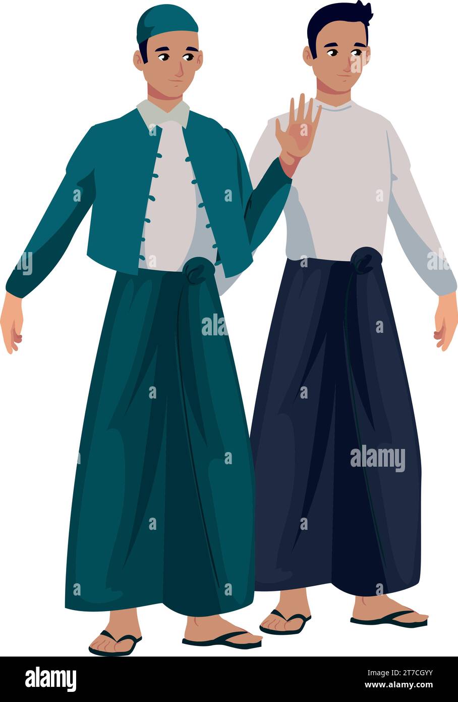 myanmar men wearing longyi Stock Vector Image & Art - Alamy