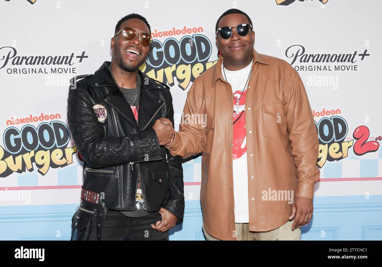 Kel Mitchell, left, and Kenan Thompson attend the premiere of "Good ...