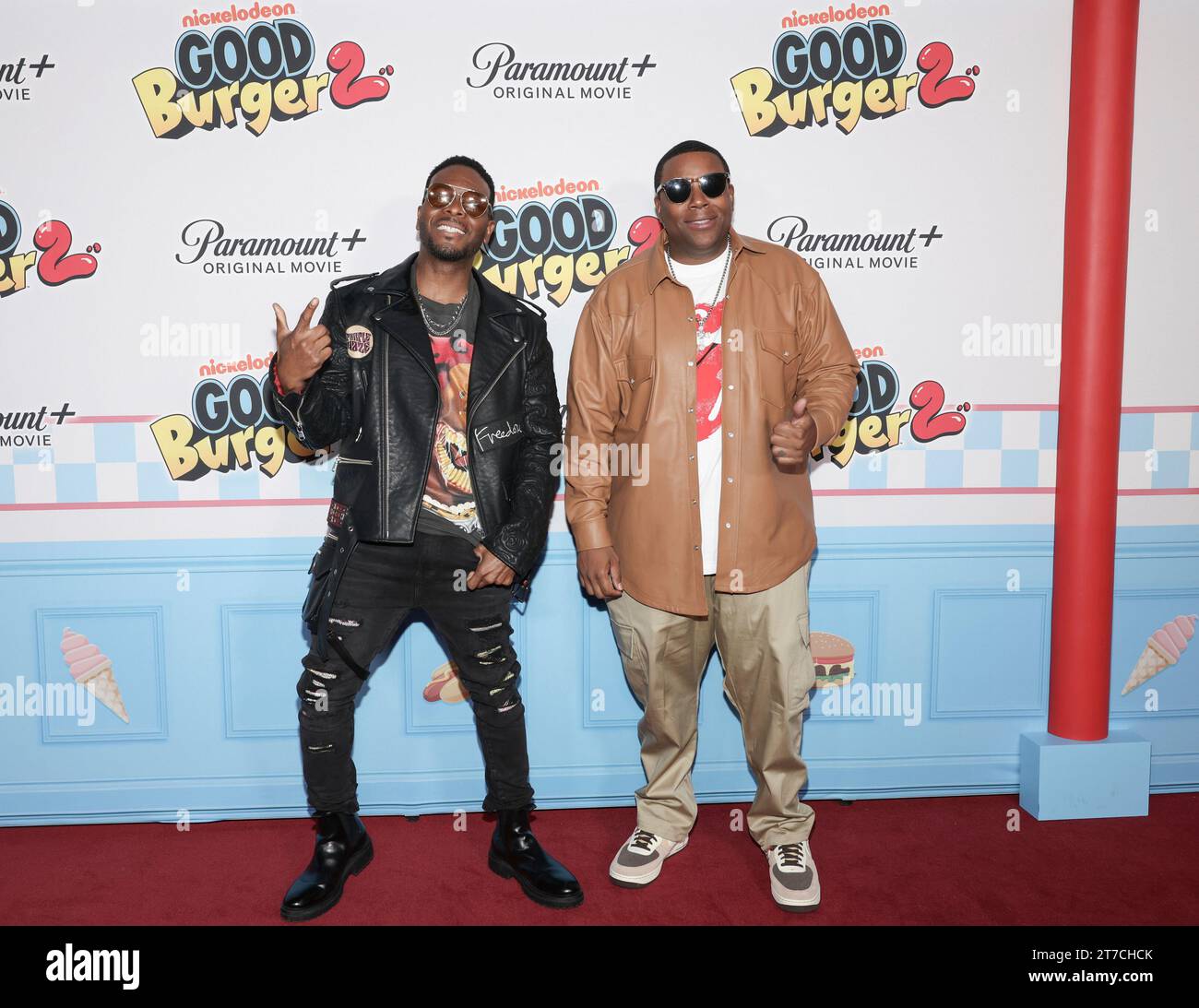 Kel Mitchell, left, and Kenan Thompson attend the premiere of "Good ...