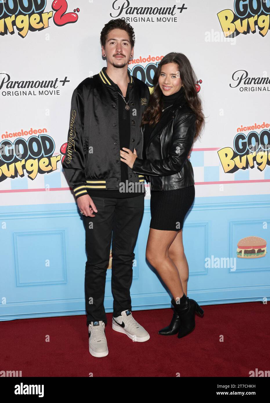 Hunter Fieri, left and Tara Bernstein attend the premiere of "Good ...