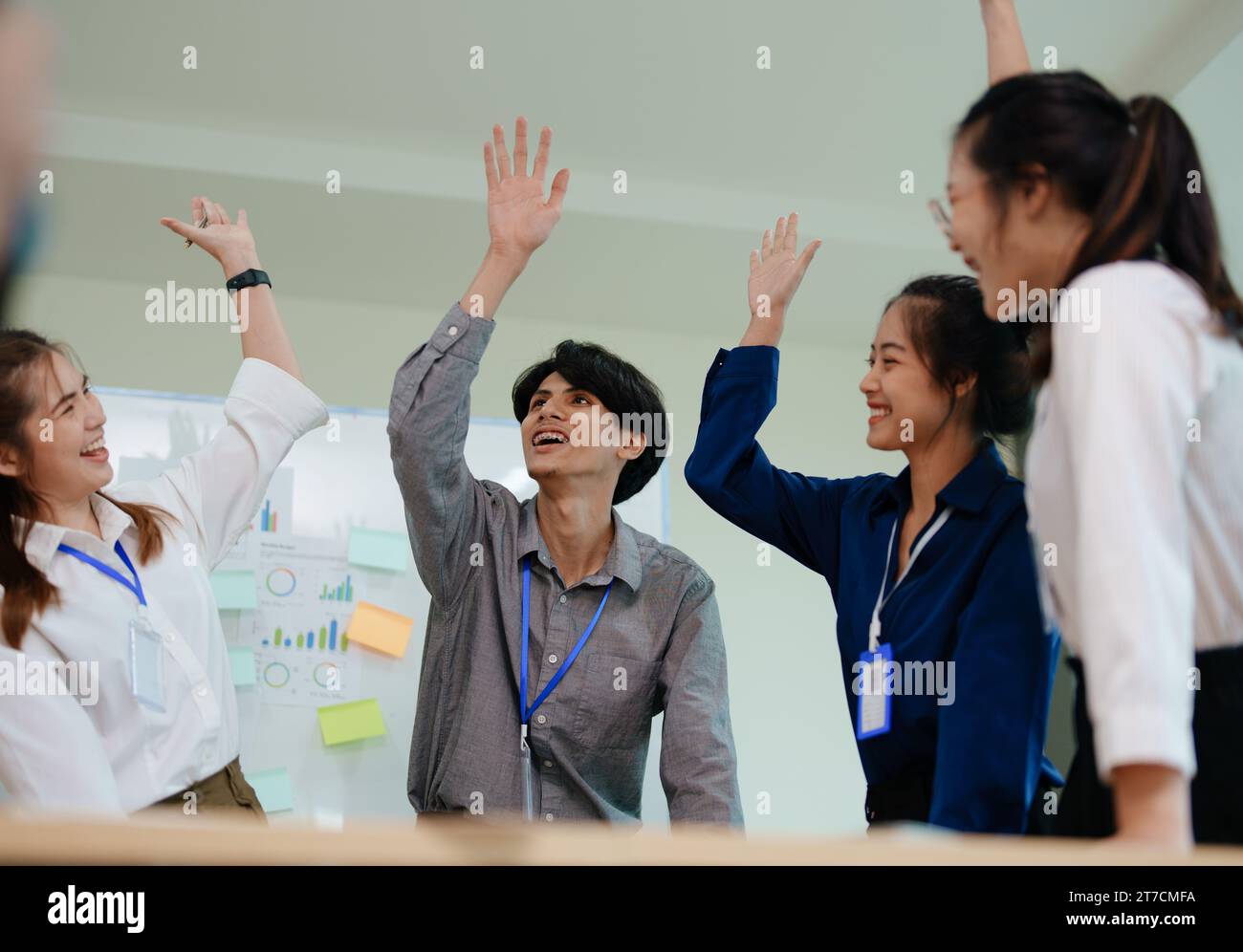 business group people showing unity with their hands together Stock ...