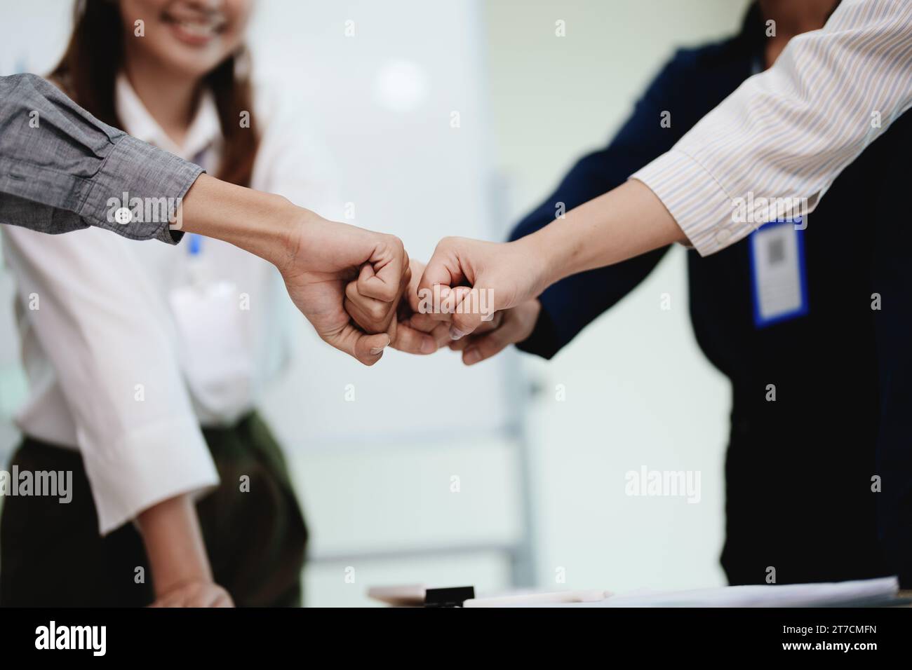 business group people showing unity with their hands together Stock ...