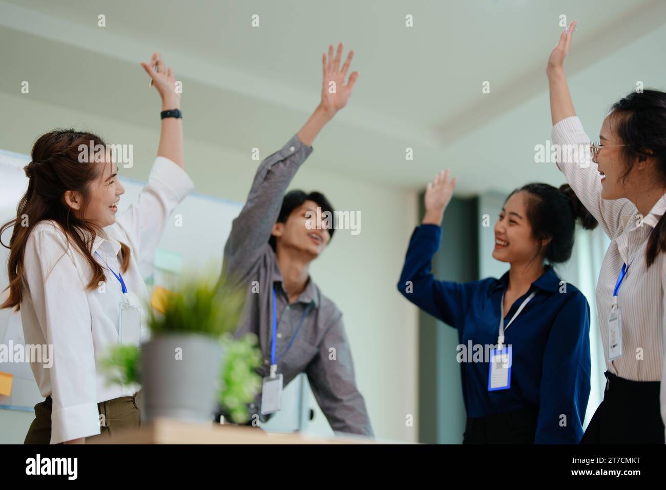 business group people showing unity with their hands together Stock ...