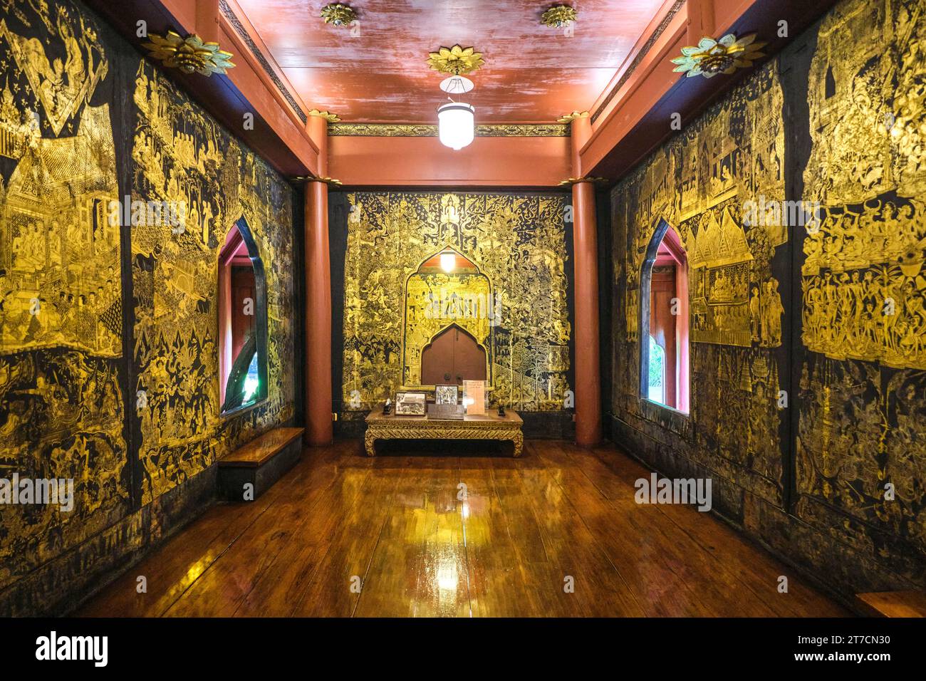 Richly decorated gold mural interior space in one of the preserved ...