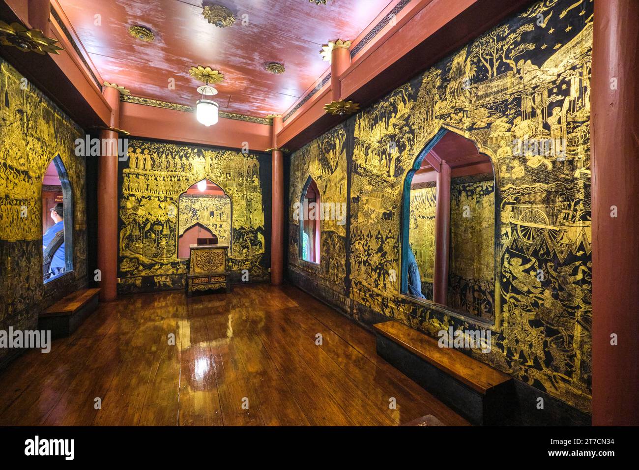 Richly decorated gold mural interior space in one of the preserved ...