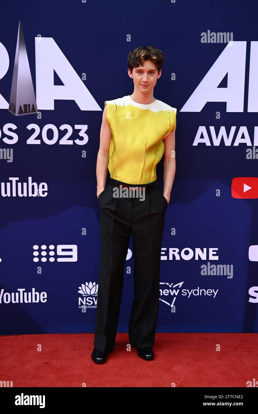 Sydney, Australia. 15th Nov, 2023. Artist Troye Sivan arrives on the ...