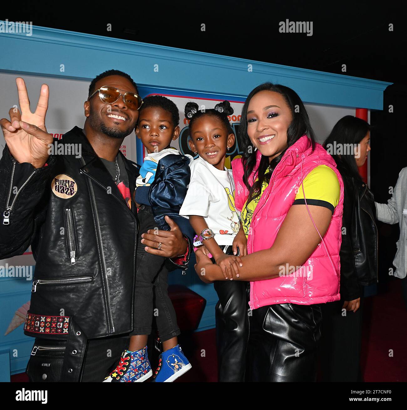 Kel Mitchell and family wife Asia Lee and Wisdom & son attend the World Premiere of "Good Burger ...