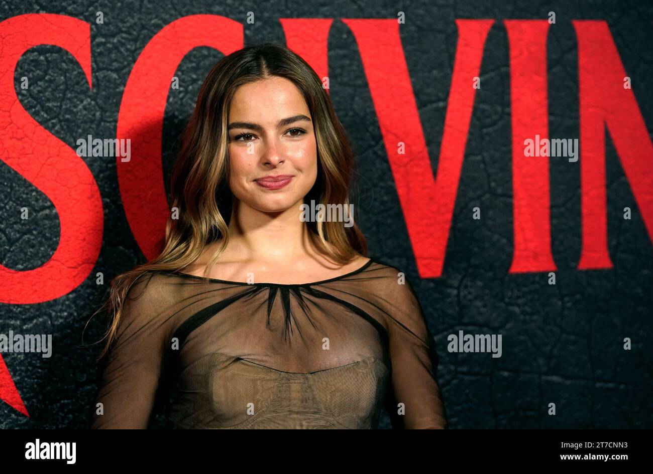 Addison Rae, a cast member in "Thanksgiving," poses at the premiere of ...