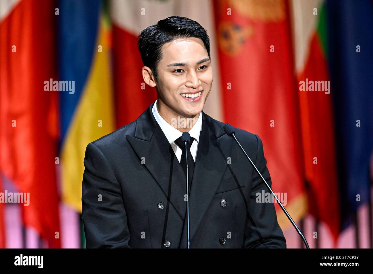 Paris, France. 14th Nov, 2023. South Korean singer Mingyu aka Kim ...