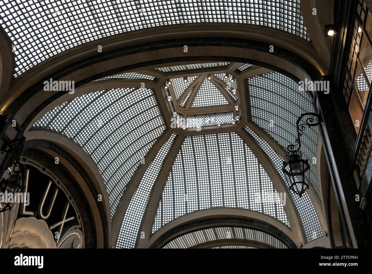 Detail of the historic Lux Cinema within the San Federico Gallery, a ...