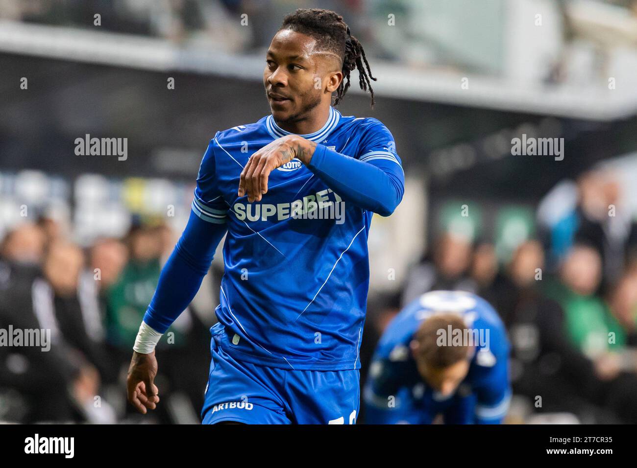 Warsaw, Poland. 12th Nov, 2023. Adriel Ba Loua of Lech seen during the ...