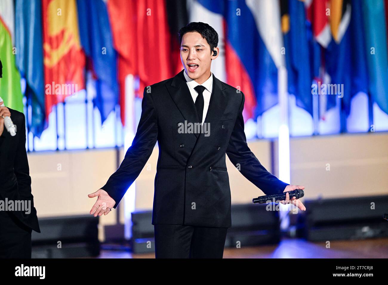 Paris, France. 14th Nov, 2023. South Korean singer Mingyu aka Kim ...