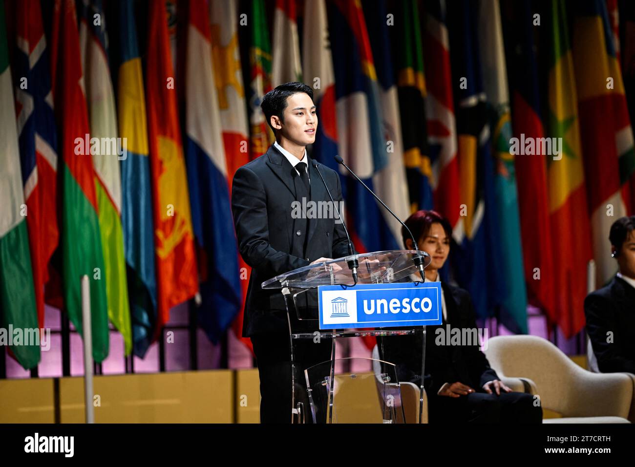 Paris, France. 14th Nov, 2023. South Korean singer Mingyu aka Kim ...