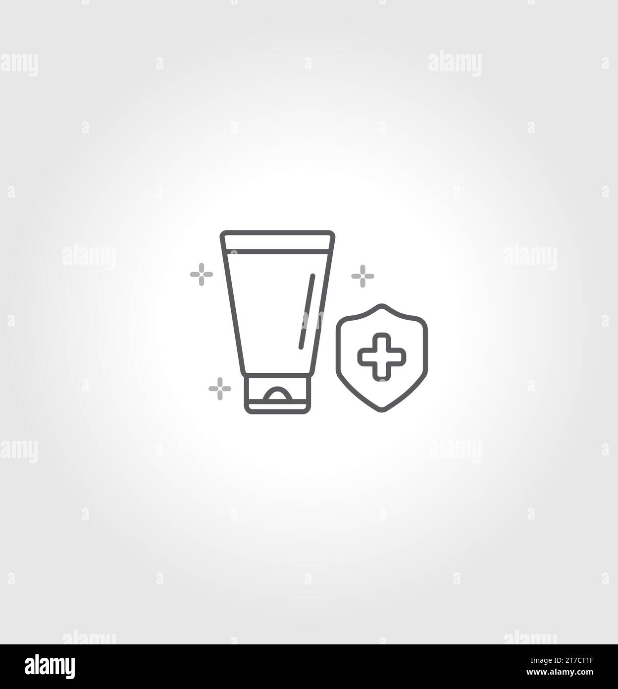 Simple sunscreen line icon. Stroke pictogram. Vector illustration ...