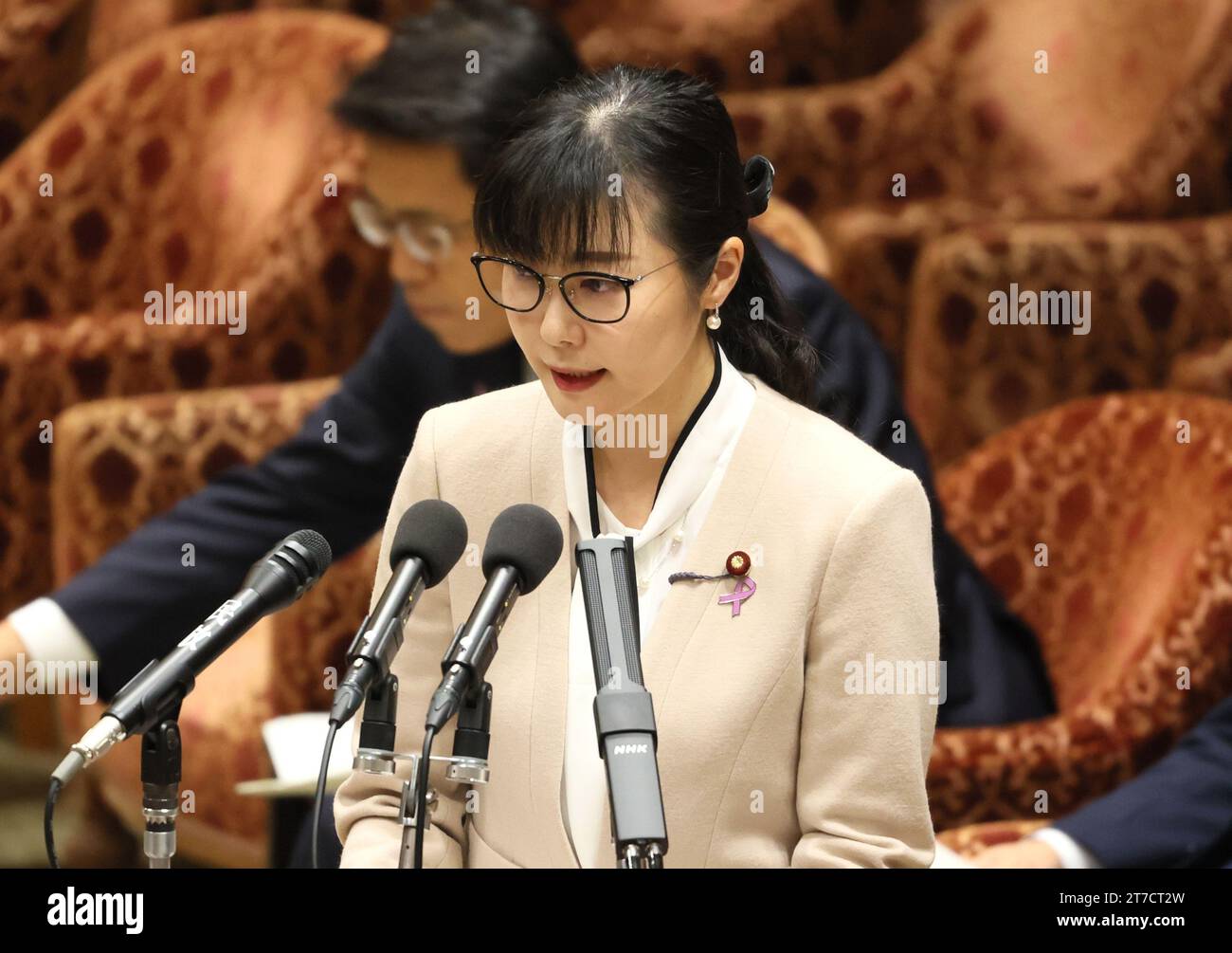 Tokyo, Japan. 15th Nov, 2023. Japanese Children related Policies Minister Ayuko Kato answers a ...