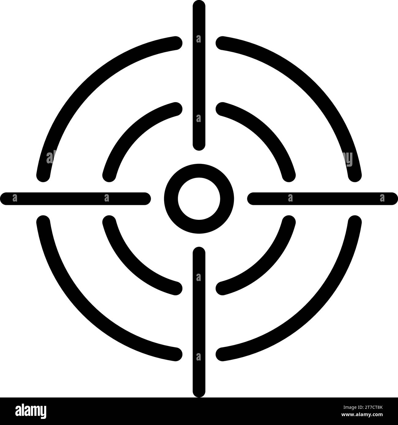 Linear icon of a target symbol as a concept of a set or achieved goal ...
