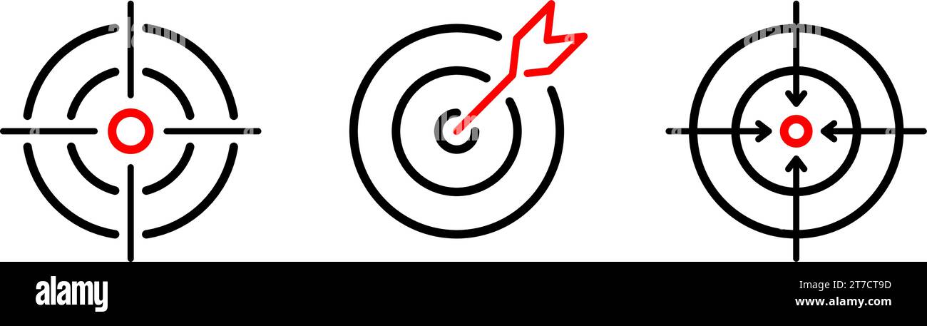 Set of linear target icons as a target marketing icons Stock Vector ...