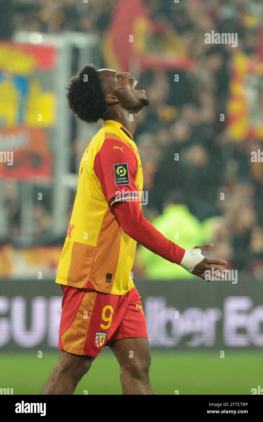 Lens, France. 12th Nov, 2023. Elye Wahi of Lens during the French ...