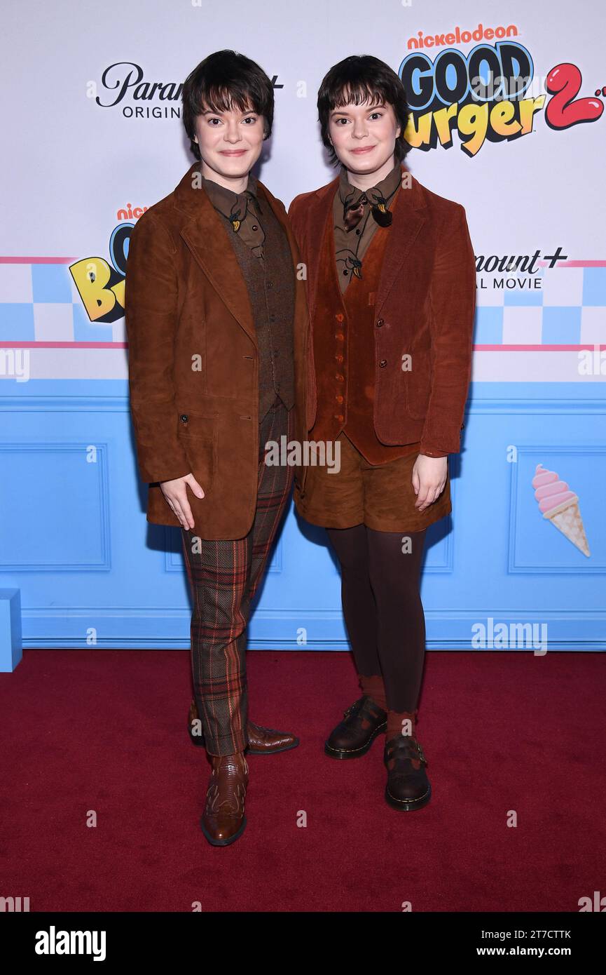 New York, USA. 14th Nov, 2023. (L-R) Emily Hinkler and Elizabeth ...