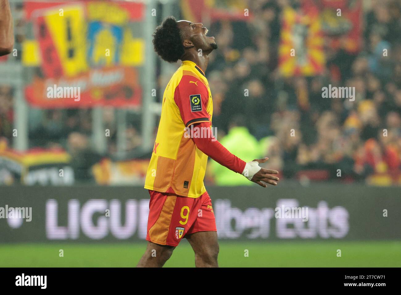 Lens, France. 12th Nov, 2023. Elye Wahi of Lens during the French ...