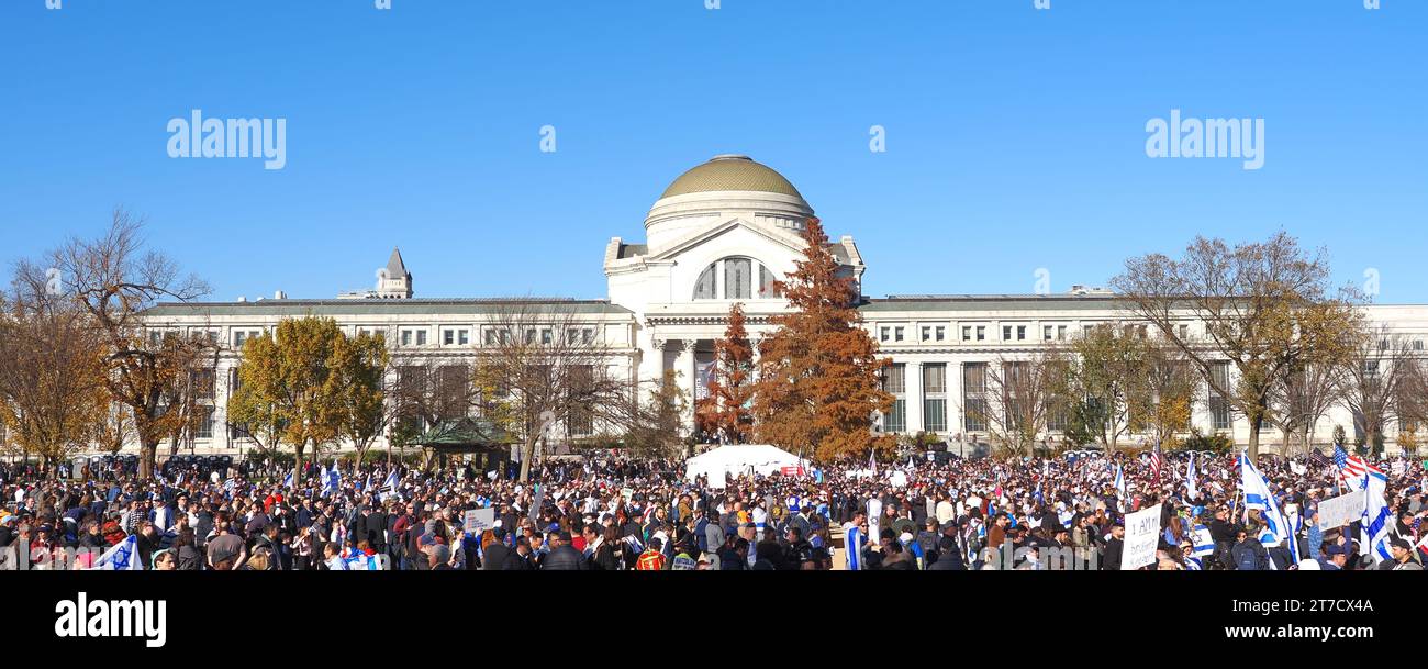 Washington, DC., USA, 14th Mar 2023, Crowd waving flags and signs on ...