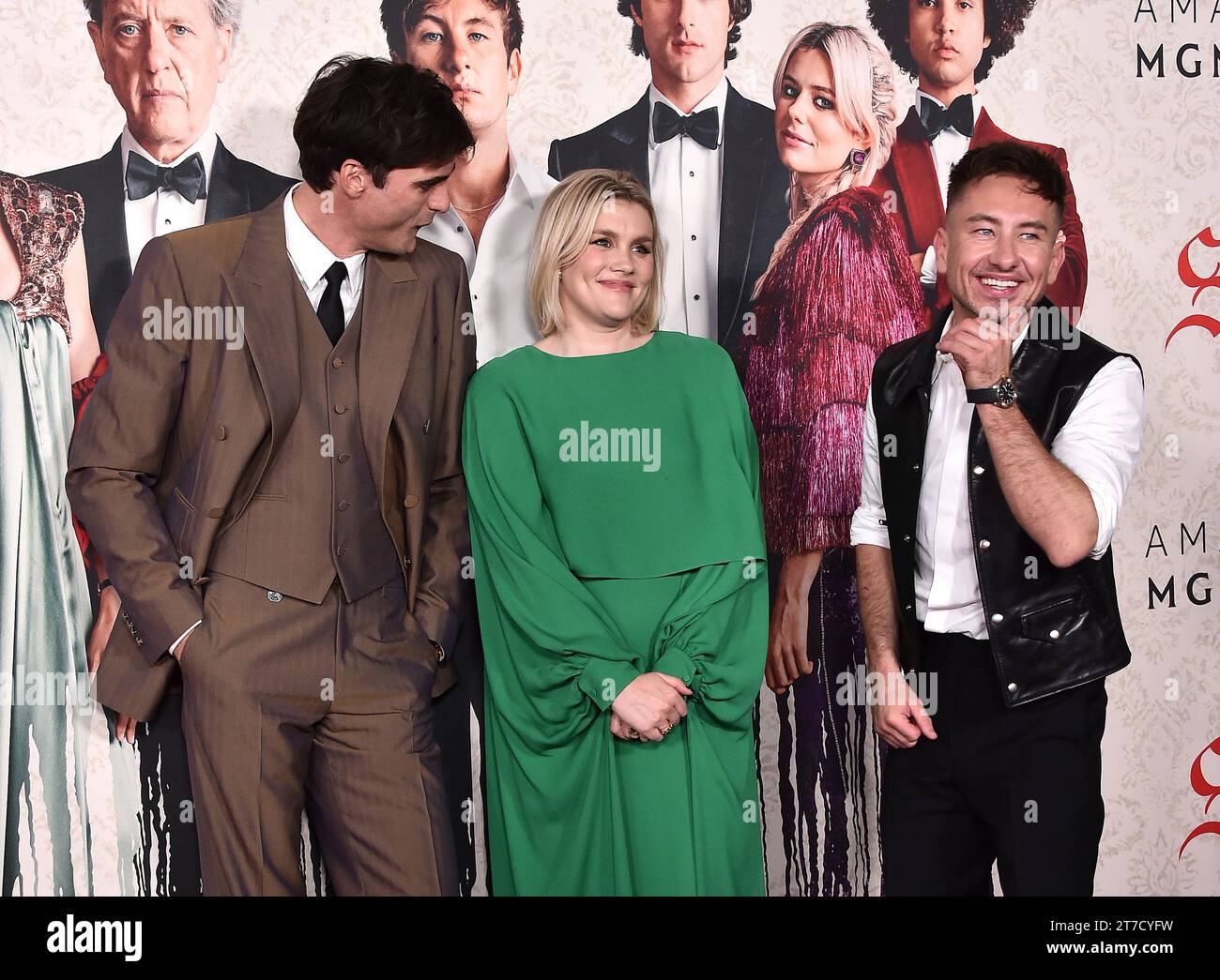 Los Angeles, USA. 14th Nov, 2023. Jacob Elordi, Emerald Fennell and ...