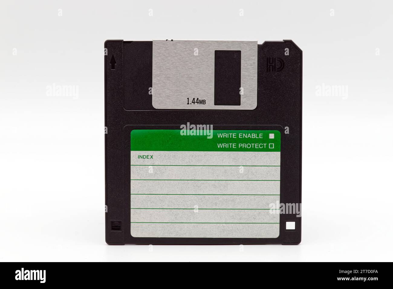 Floppy disk of 1.4 megabytes isolated on white background. Old storage ...