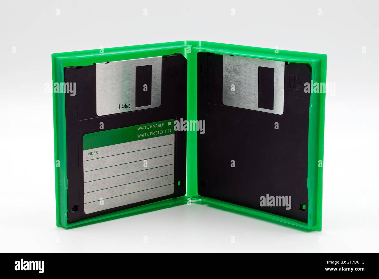 Floppy disk of 1.4 megabytes isolated on white background. Vintage ...